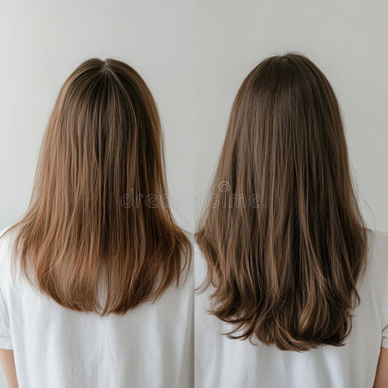 Comparison of Thin Hair Versus Thick Hair Showing Noticeable Changes in ...