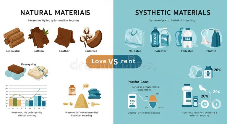 Comparison Infographic Differentiating Natural and Synthetic Materials ...