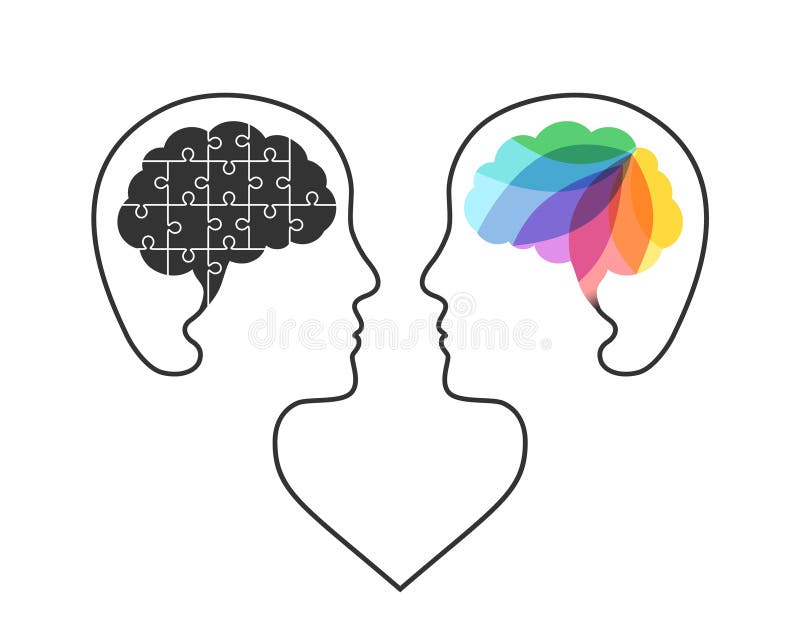 Comparison of Left and Right Brain and Cerebral Hemispheres Concept ...
