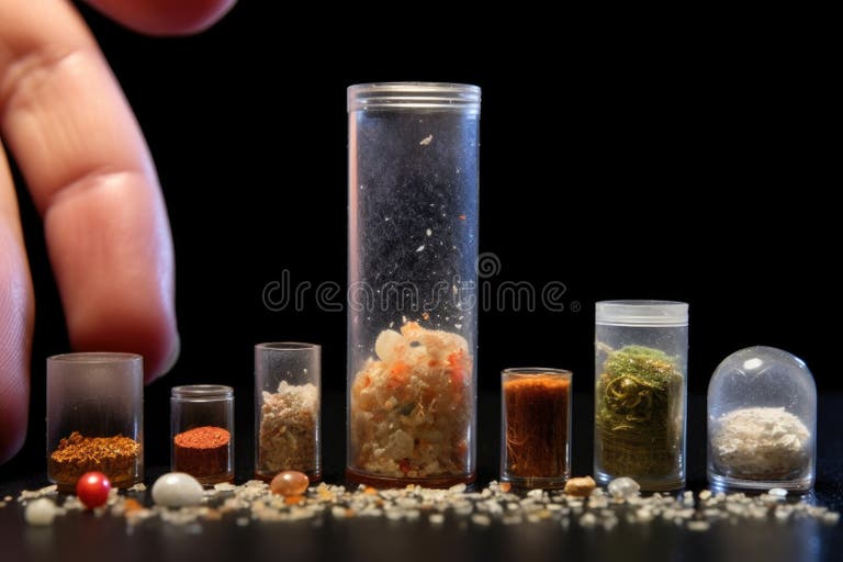 Comparison of Microplastic Sizes Under the Microscope Stock ...