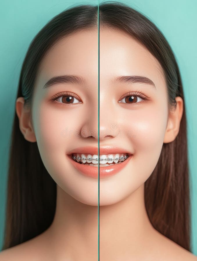 Before and after Comparison of Misaligned Teeth Transformed into a ...