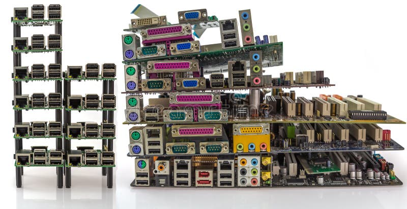 Comparison of New and Old PC Motherboards Stock Photo - Image of ...