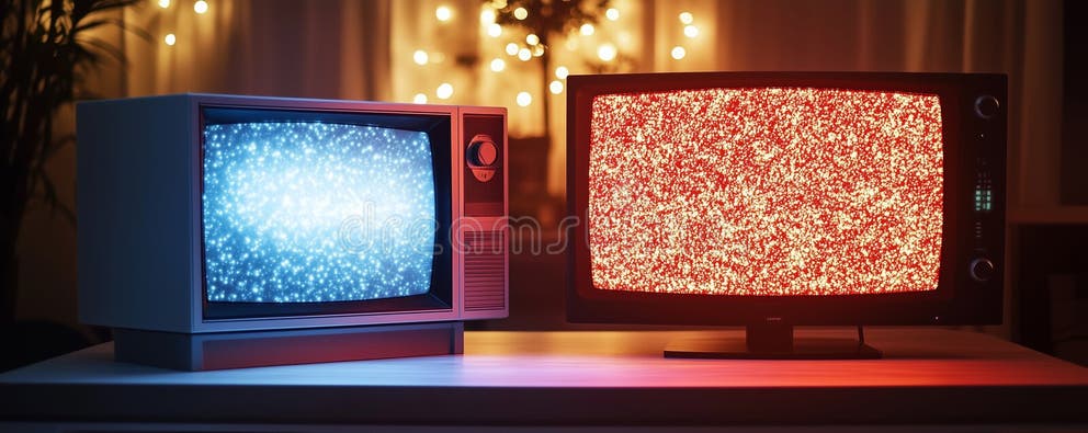Comparison of an Old Bulky Television and a Modern Smart Television ...