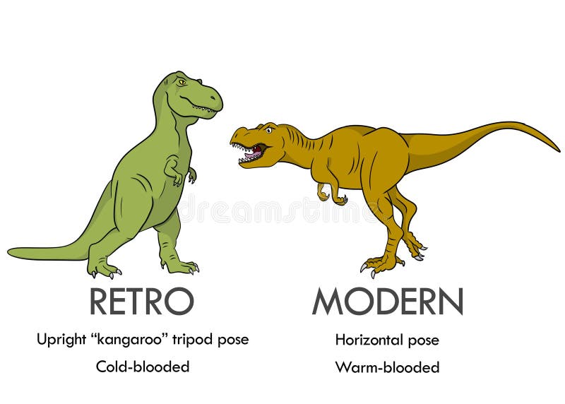 Comparison between Old and Modern Tyrannosaurus Posture Stock ...
