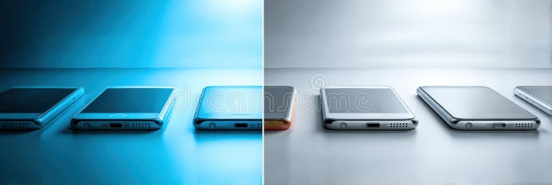 Comparison of Old and New Smartphones Illustrating Technology Evolution ...