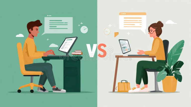 Comparison of Online and Offline Classes in a Clear Infographic Layout ...