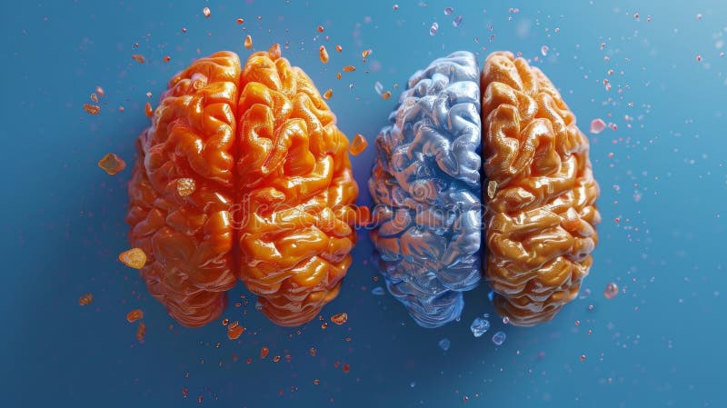 Comparison Photo of a Healthy Brain and a Brain Affected by Cognitive ...
