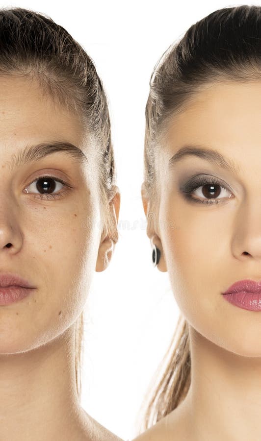 Young Woman with Her Head Raised Up Stock Image - Image of natural ...