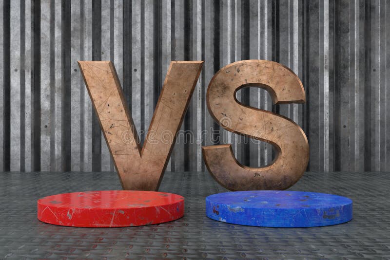 Comparison Product Display Design with Versus Text. 3D Rendering Stock ...