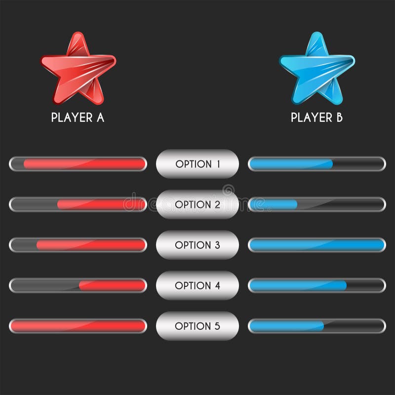 Comparison Table of Two Players of a Sports Team or Esport Players for ...