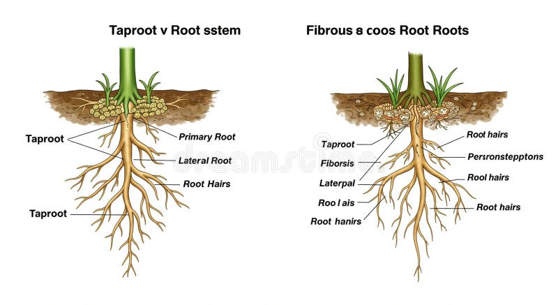 Fibrous Root Systems Stock Illustrations – 58 Fibrous Root Systems ...