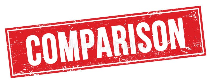 COMPARISON Text on Red Grungy Rectangle Stamp Stock Illustration ...
