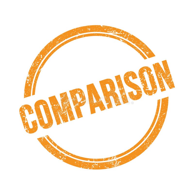 COMPARISON Text Written on Orange Grungy Round Stamp Stock Illustration ...