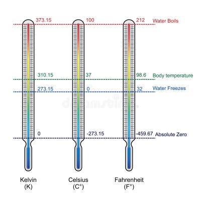 Comparison of Three Temperature Scales Vector Stock Vector ...