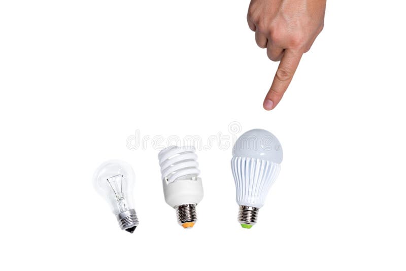 Comparison of the Three Types Lamps Stock Image - Image of isolated ...