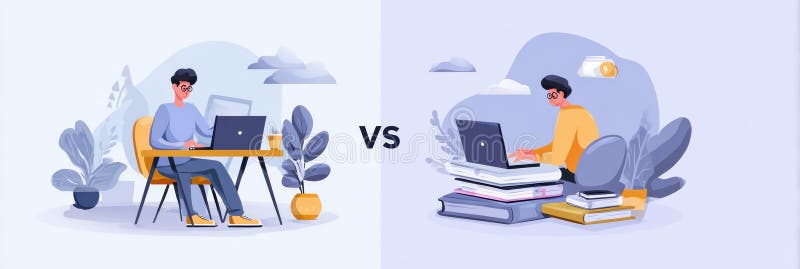 Comparison of Traditional and Online Learning Methods Showcasing E ...