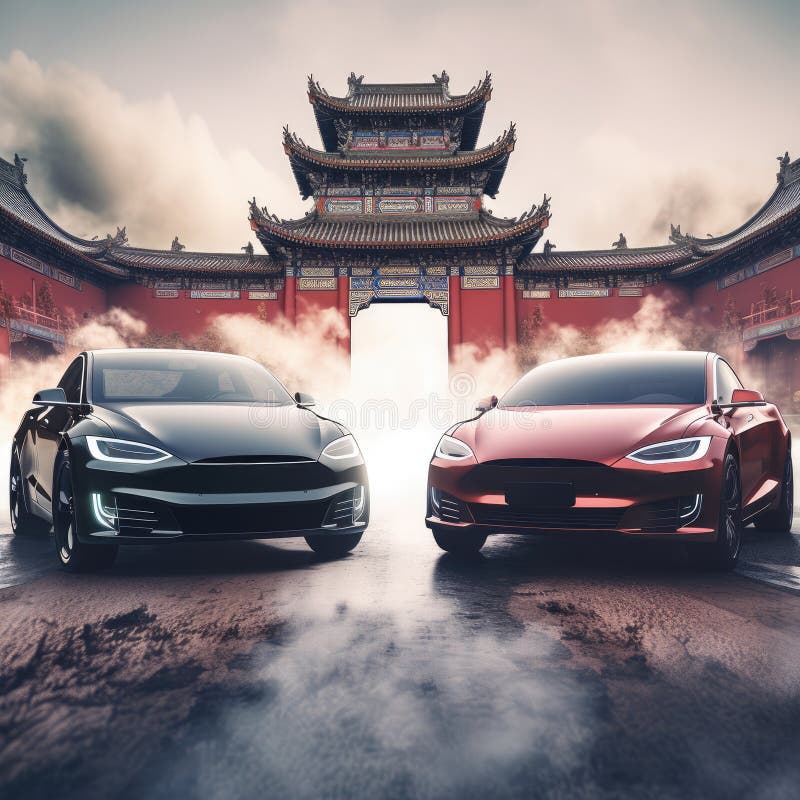 Comparison of Two Passenger Electric Vehicles Stock Photo - Image of ...