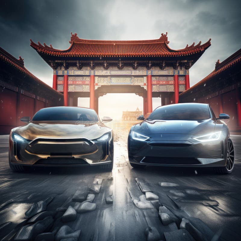 Comparison of Two Passenger Electric Vehicles Stock Image - Image of ...