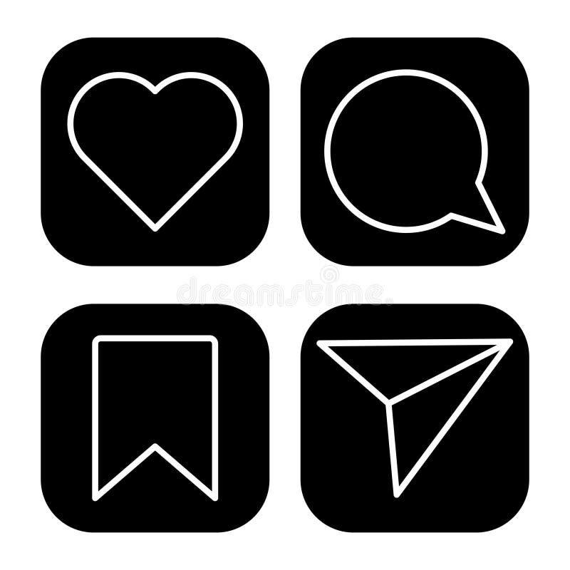 Compartir Comentarios Y Guardar Iconos Ilustración del Vector ...
