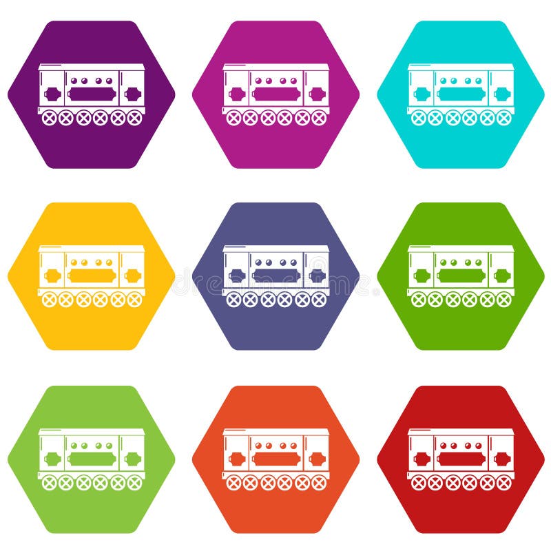 Compartment Carriage Icons Set 9 Vector Stock Vector - Illustration of ...