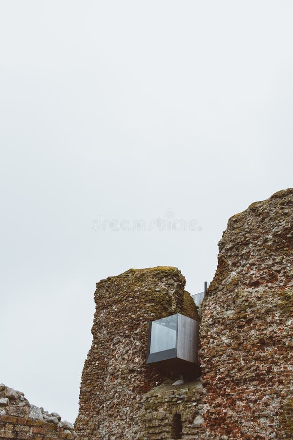 Compartment Made of Wood and Glass Stuck between Two Large Rocks Stock ...
