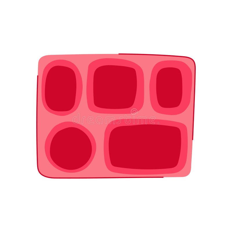 Compartmentalized Multi Section Meal Tray Cartoon Vector Illustration ...