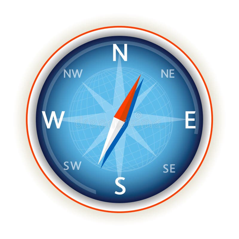 Compas sur le blanc illustration de vecteur. Illustration du géographie ...