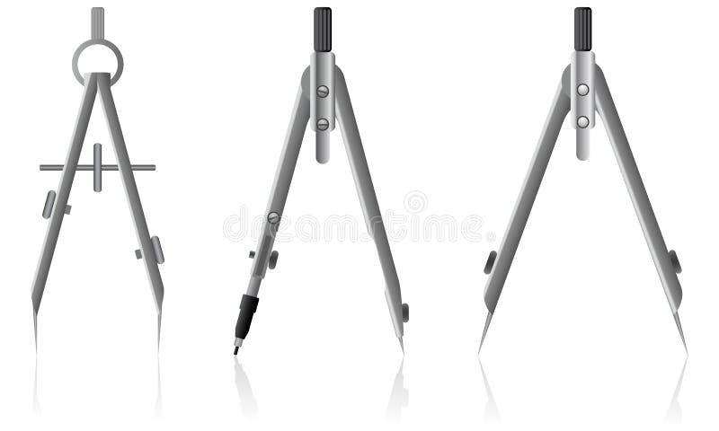 Pares De Instrumento De Dibujo Técnico De Los Compases Ilustración del ...