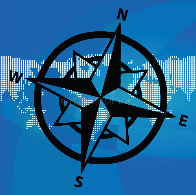Compass star stock vector. Illustration of ocean, land - 19093901