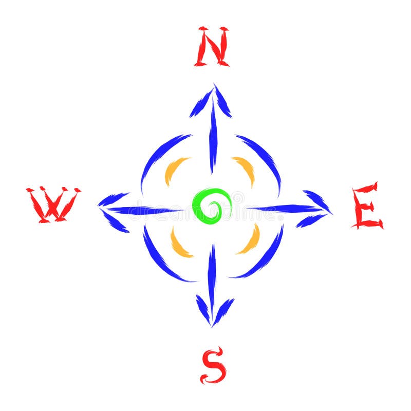 Compass with Main Cardinal Points - Vector Stock Vector - Illustration ...