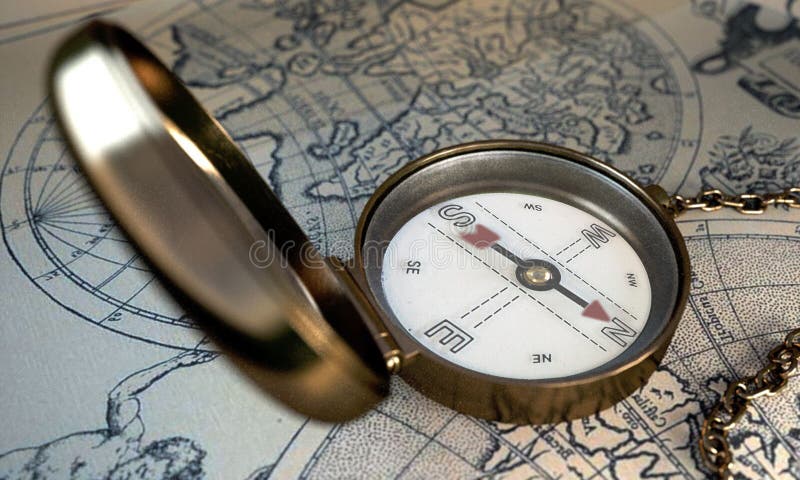 Compass and nautical map stock photo. Image of mapping - 246788