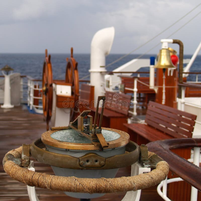 Compass on the Bridge of a Ship Stock Image - Image of orientate ...