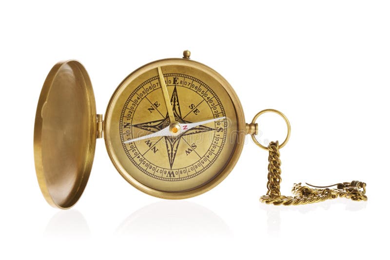 Old style gold compass stock image. Image of columbus - 1723531