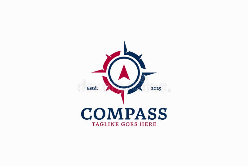 Modern Nautical Compass Logo with Abstract Design Elements for Business ...