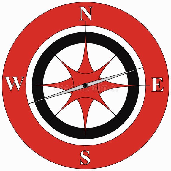 Black White Compass Needle Stock Illustrations – 383 Black White ...