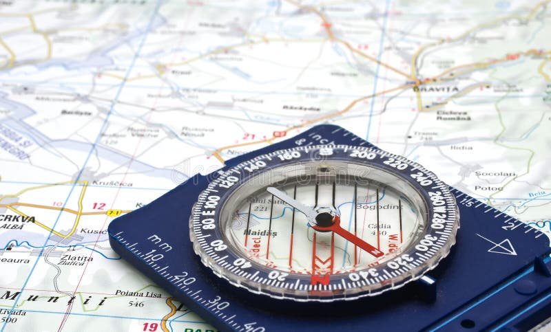 Map and compass stock photo. Image of survey, adventure - 273828