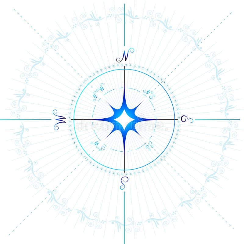 Blue compass stock illustration. Illustration of blue - 18807536