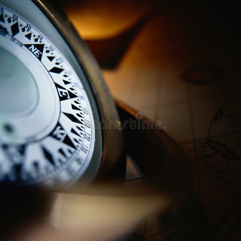 Clock and Compass stock photo. Image of communications - 6885676