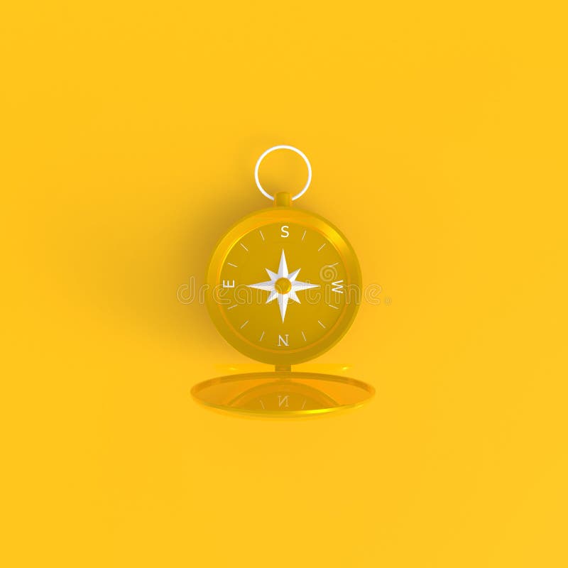 Compass Abstract Minimal Yellow Background, Travel Concept Stock ...