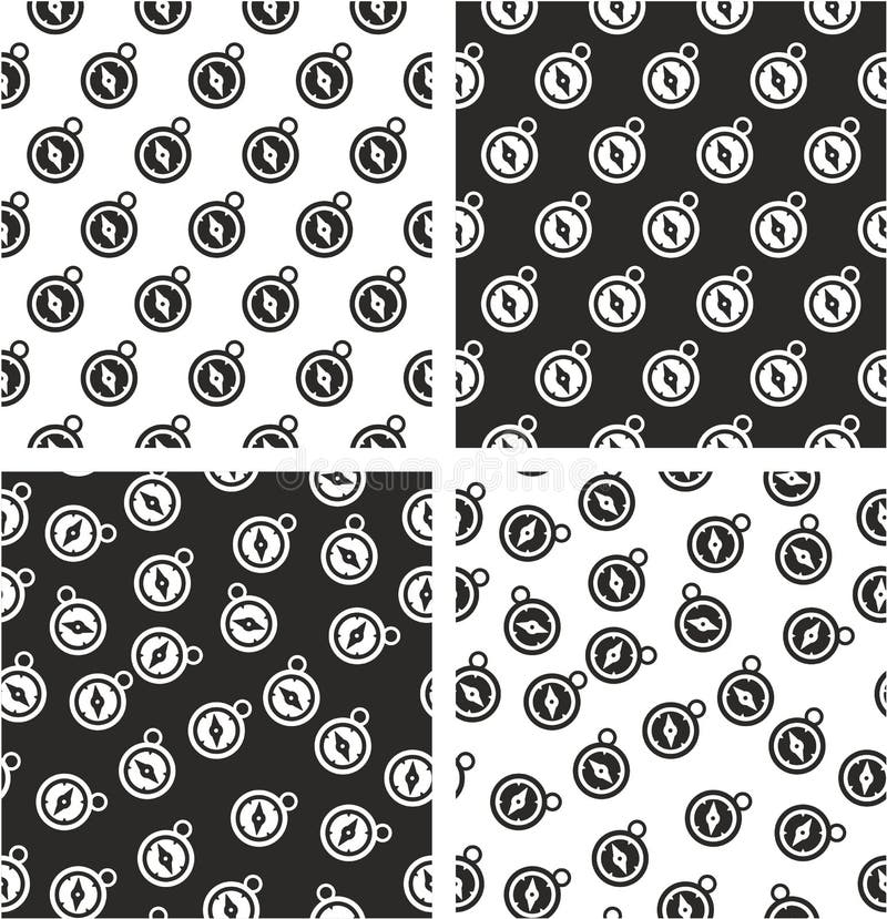 Compass Aligned & Random Seamless Pattern Set Stock Vector ...