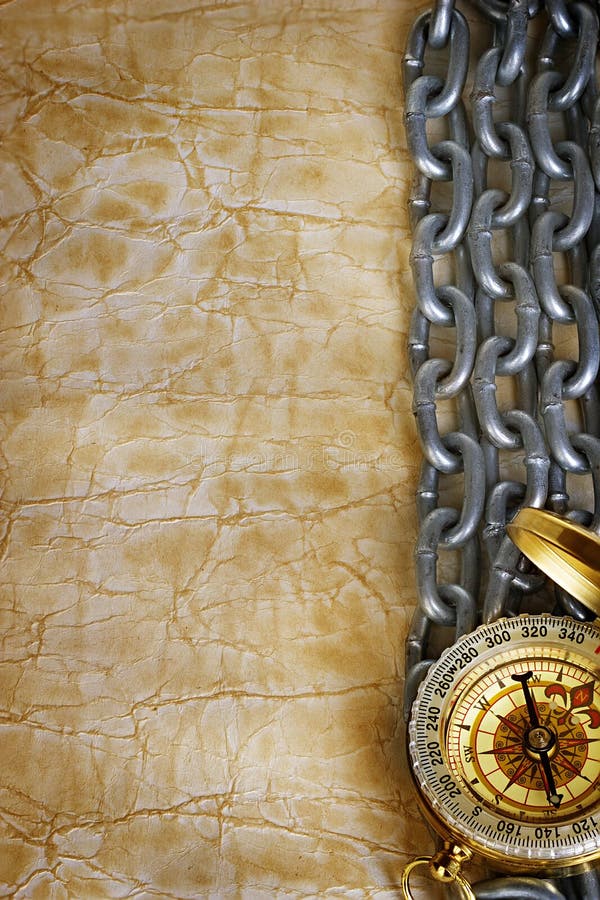 Compass, Anchor on Vintage Old Paper Stock Photo - Image of aged, chain ...