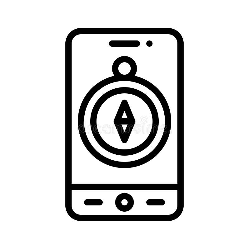 Compass App Icon, Mobile Application Vector Illustration Stock Vector ...