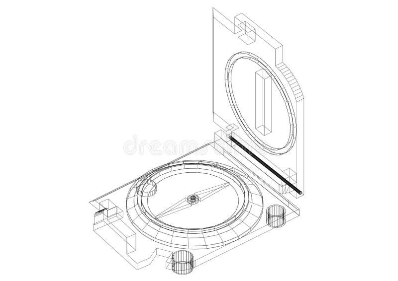Compass Architect Blueprint - Isolated Stock Illustration ...
