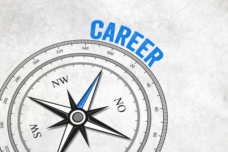 Compass With Career Word Isolated Stock Illustration Illustration Of