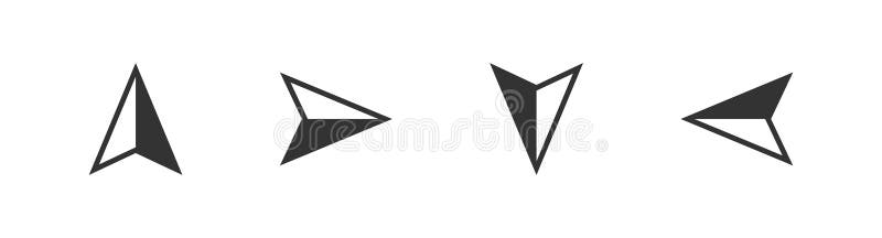 Compass Arrow Icon Navigation Point Of North South East And West Direction Stock Vector