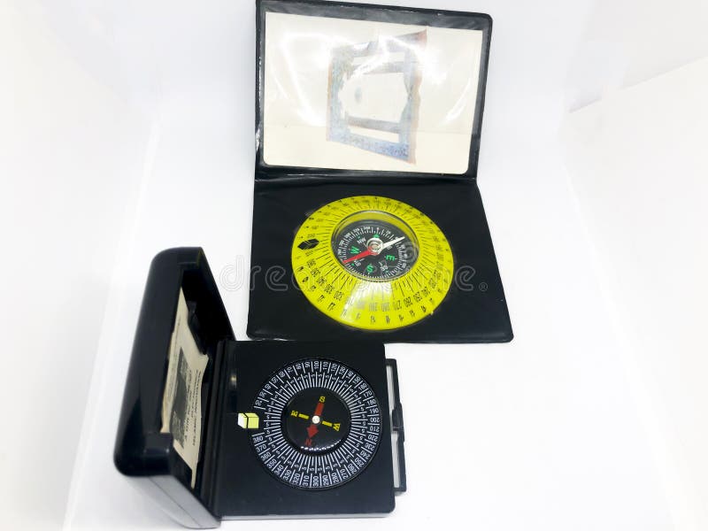 Compass Assortment and White Background Stock Photo - Image of ...