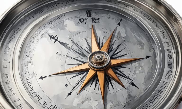 Compass with on it stock illustration. Illustration of exploring ...