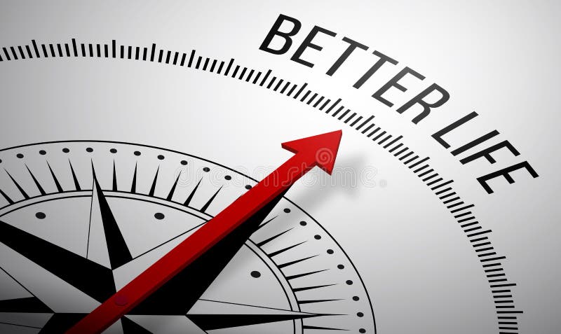 Compass with a Better Life Icon. Stock Illustration - Illustration of ...
