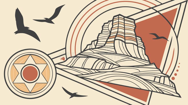 Compass, Birds, and Mountains Exploration, Vector Design Generative AI ...