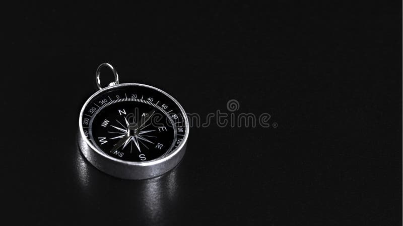 Compass on Black Background, Compass Copy Space Stock Image - Image of ...
